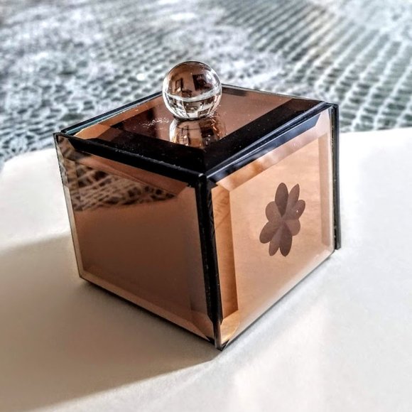 Accents | Copper Mirrored Trinket Box Lined Inside New | Poshmark